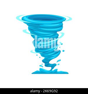 Cartoon tornado, storm or cyclone twisted vortex, isolated vector black ...
