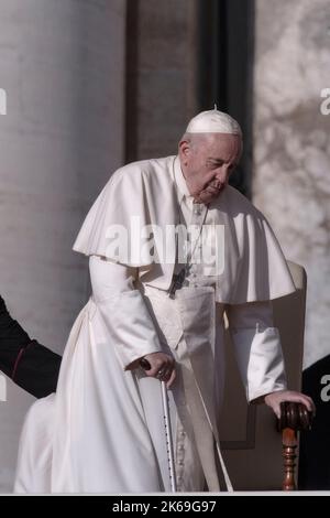 Vatican City, Vatican, 12 October, 2022. Pope Francis arrives in ...
