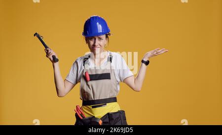 Construction worker doing i dont know sign and being clueless, acting ...