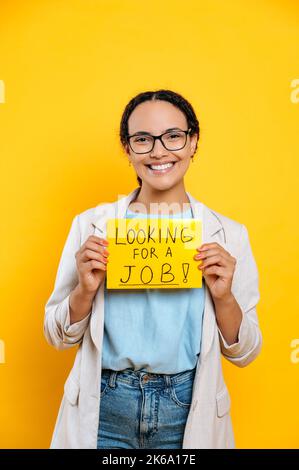 Successful businesswoman looks confident, shows L letter, loser sign on ...