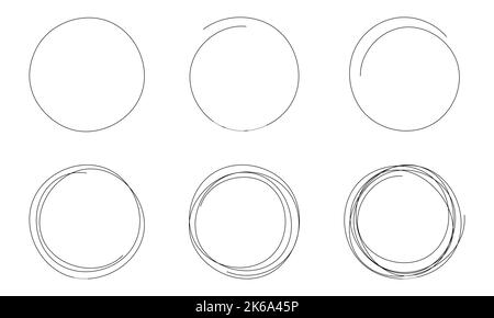 Hand drawning circle line sketch set. Vector illustration Stock Vector ...