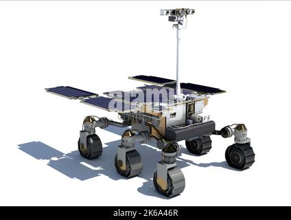 Artist's concept of the Rosalind Franklin ExoMars rover on a Mars ...
