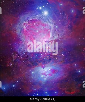 Messier 42, the Orion Nebula with reflection nebula NGC 1977 Stock Photo - Alamy