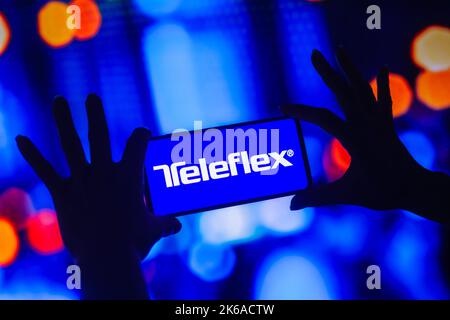 In this photo illustration, the Teleflex Incorporated logo is seen ...