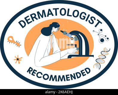dermatology tested logo for cosmetic product. vector illustration Stock ...