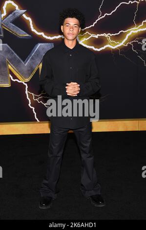 Actor Jalon Christian attends the “Black Adam” premiere in Times Square ...