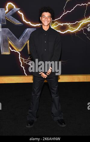 Actor Jalon Christian attends the “Black Adam” premiere in Times Square ...