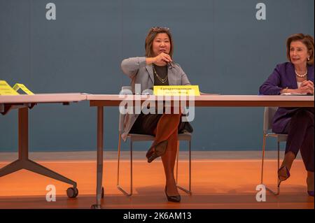 NEW YORK, New York - OCTOBER 12: Congresswoman Grace Meng (D-NY) speaks ...