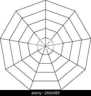 Octagon radar chart, Kiviat diagram or spider graph template isolated ...