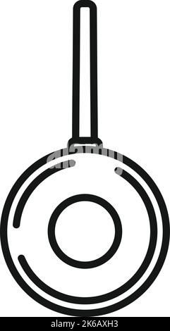 Oriental wok pan icon outline vector. Fry cooking. Asian cook Stock ...