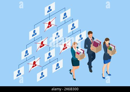 Isometric Layoffs and Dismissal. Workforce Reduction, Downsizing ...