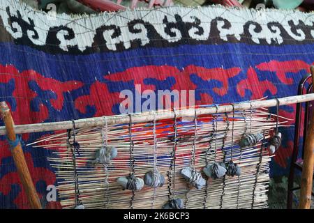 Traditional felt making demonstration, Kochkor, Naryn Region ...
