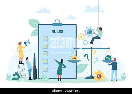 Regulatory compliance with business people, cartoon vector illustration ...