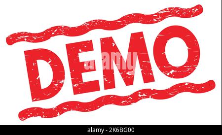 DEMO text written on red round stamp sign Stock Photo - Alamy
