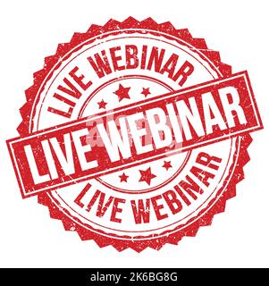 LIVE WEBINAR text written on green round vintage rubber stamp Stock ...