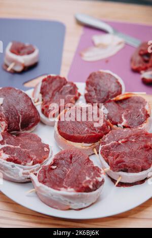 Cooking minion steak at a cooking class. Homemade food Stock Photo - Alamy