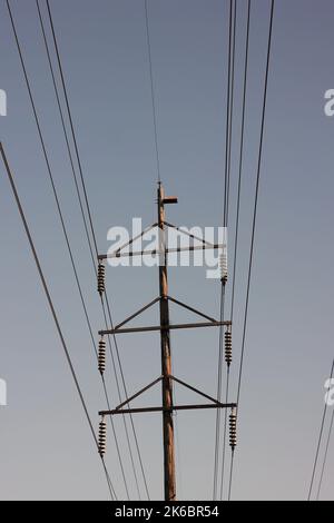 Typical industrial power lines crossing the countryside Stock Photo - Alamy
