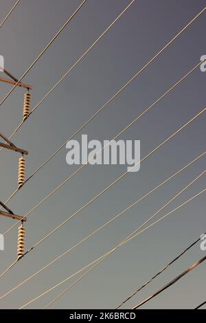 Typical industrial power lines crossing the countryside Stock Photo - Alamy