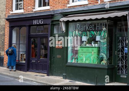 Independent shops Market Hill Woodbridge Suffolk England Stock Photo ...