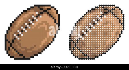8-bit American football pixel ball. ball in vector illustration Stock ...