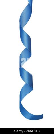Dark blue satin ribbon isolated on white background Stock Photo - Alamy
