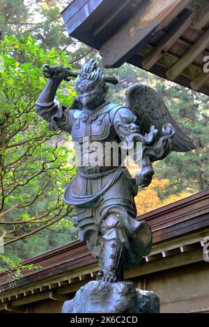 A statue of Tengu legendary creature at Saijoji Temple Kanagawa Japan ...