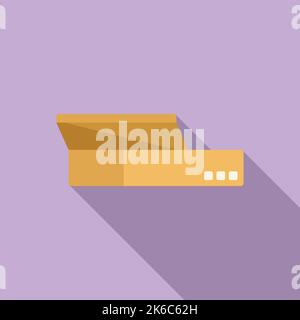 Craft Cardboard Pizza Box Container with Clear White Flag Stripe Banner ...