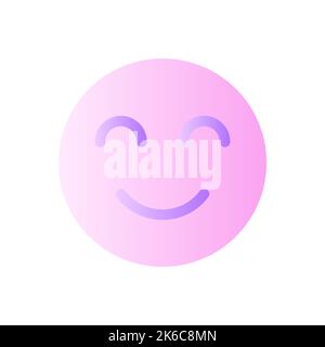 Contented emoji flat color ui icon Stock Vector Image & Art - Alamy