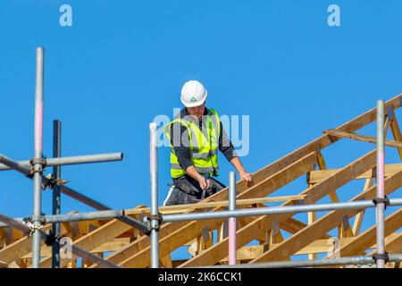 Joiners, and roofers on Morar Care Home development by Simplu UK. Ridge ...