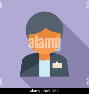 Secret woman agent icon flat vector. Service support. Web contact ...
