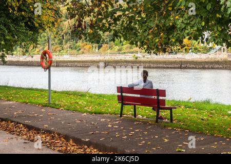 Marina Walkway, Cork, Ireland. 13th Oct, 2022. Autumn colours were ...