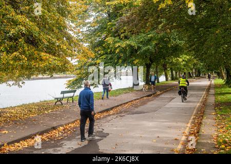 Marina Walkway, Cork, Ireland. 13th Oct, 2022. Autumn colours were ...