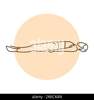 Shavasana Corpse Pose color line illustration. Pictogram for web page ...