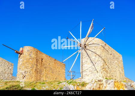 Windmills of Seli Amebelou, Lassithi Plateau, Island Kreta, Greece ...