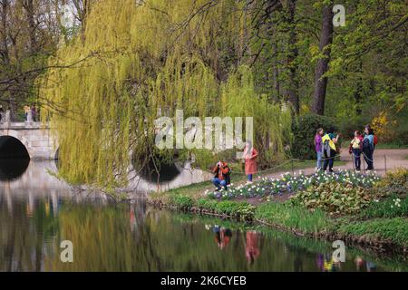 Bridge in Lazienkowski Park also called Lazienki Park - Royal Baths ...