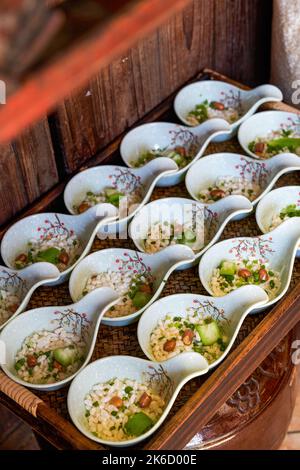 Delicious traditional Guilin dishes, Guilin oil tea Stock Photo - Alamy