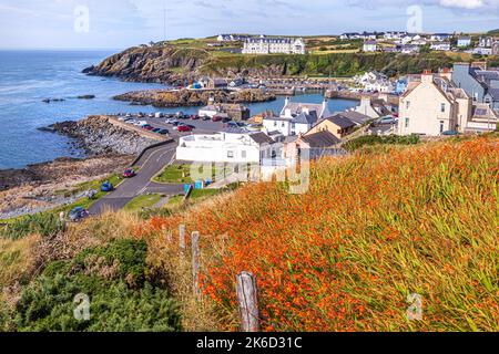 The pretty seaside town of Portpatrick, Dumfries & Galloway, Scotland ...