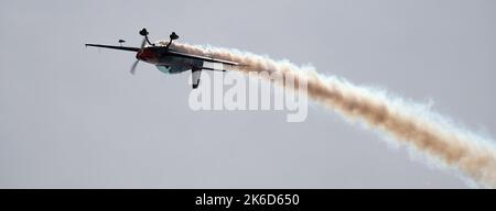 Single seat stunt flying aerobatic aircraft at East Kirkby air show ...