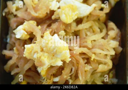 fried slice Chinese sweet pickled cabbage with egg on plate Stock Photo ...