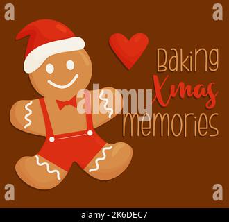 Card with Christmas gingerbread man and cool inscription Sweet as a ...