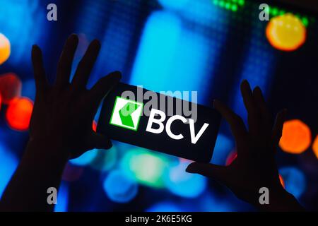 In this photo illustration a Banque Cantonale Vaudoise logo seen ...