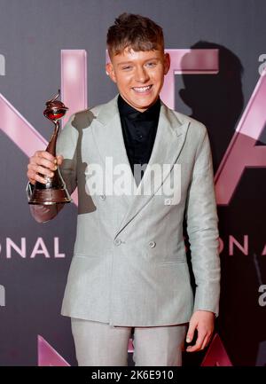Paddy Bever in the press room after winning the Rising Star award for ...
