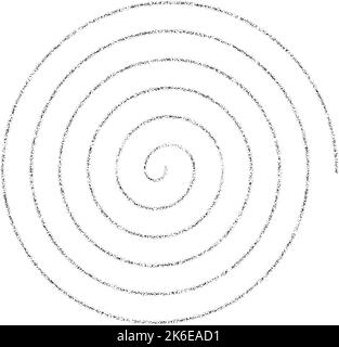 Dotted spiral shape. Stippled thin helix. Sand grain texture swirl or ...