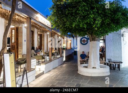 The Village of Lindos at Night Rhodes Greek Islands Stock Photo - Alamy