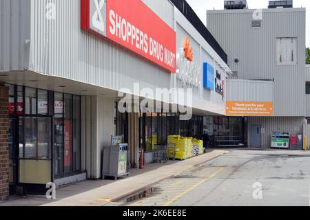 Parking lot at the Quinpool Centre in Halifax, Nova Scotia, showing the ...