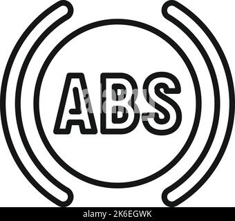 Abs car dashboard icon. Outline abs car dashboard vector icon for web ...