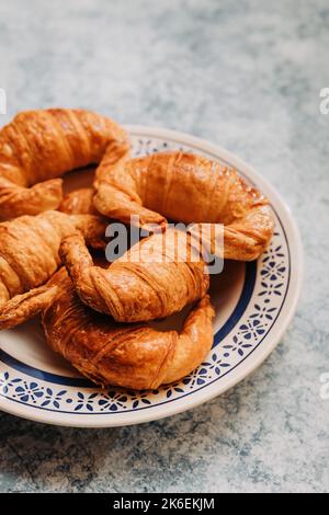 vintage plate with medialunas, argentinian sweet croissant Stock Photo ...