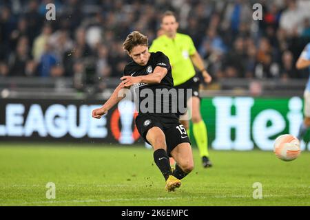 Italy, 13 October 2022, William Boving of Sturm Graz jubilates after ...