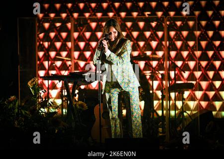 French singer Joyce Jonathan during a concert at La Nouvelle Eve, in ...