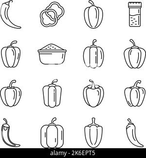 Paprica icon, outline style Stock Vector Image & Art - Alamy